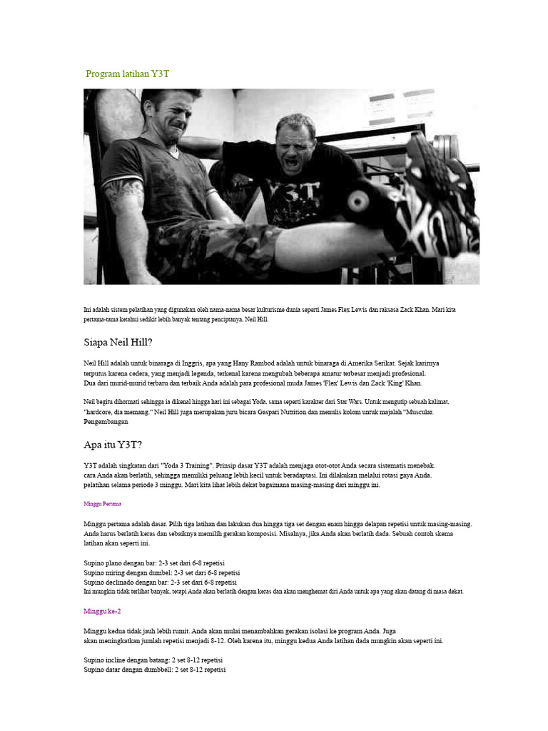 Program Latihan Y3T | PDF