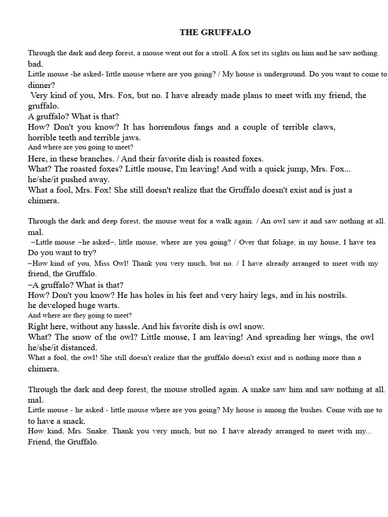 The Gruffalo Text | PDF