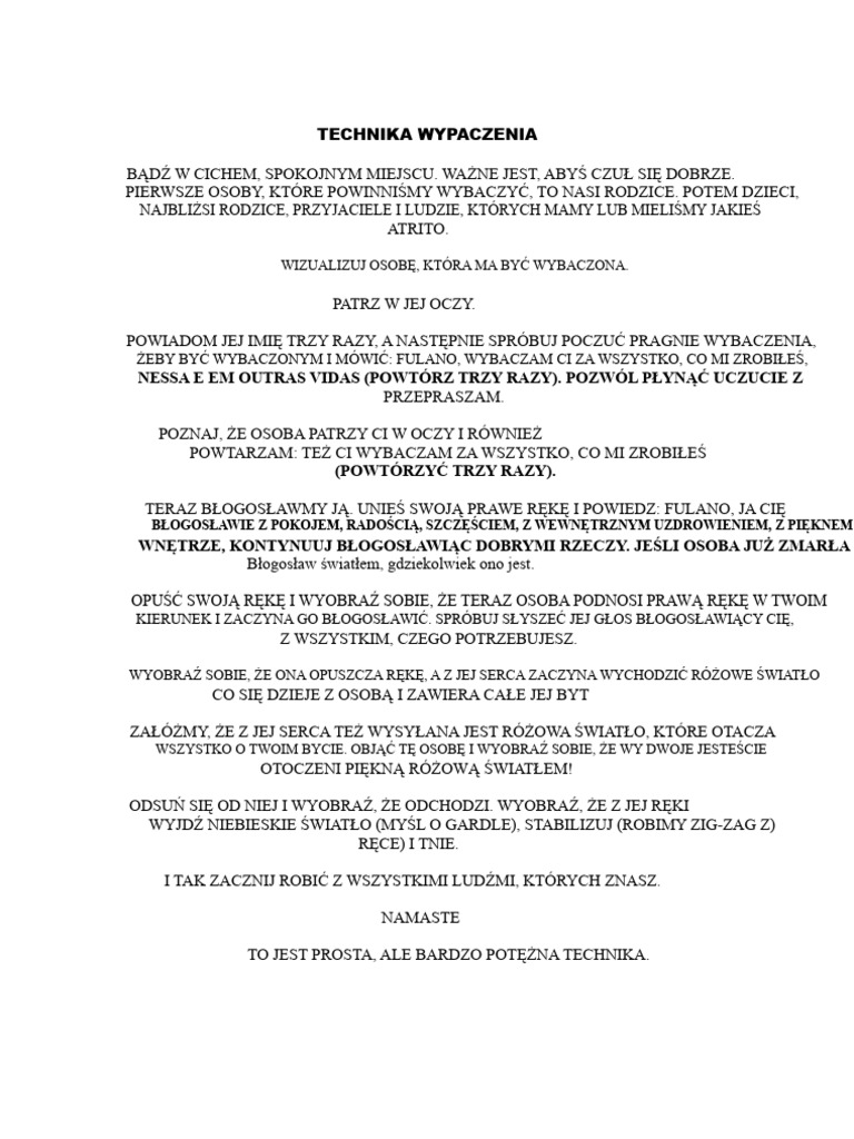 Przebaczenie - Technika Przebaczenia | PDF