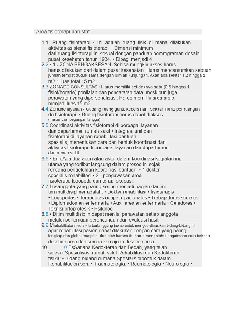 Area Fisioterapi Dan Staf | PDF