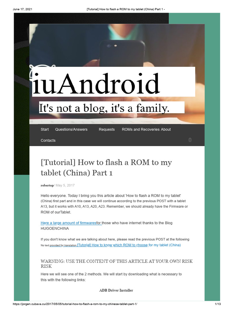 Flashing ROMs on Chinese Tablets Guide | PDF | Tablet Computer ...