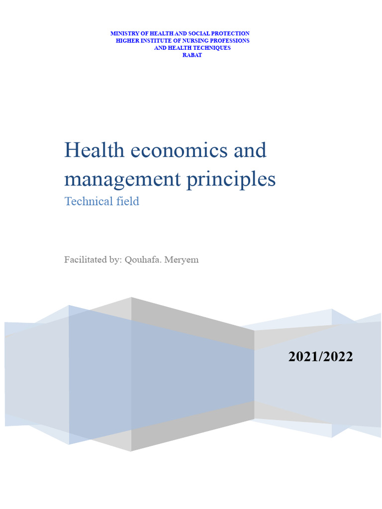 Health Economics Courses and Management Principles | PDF ...