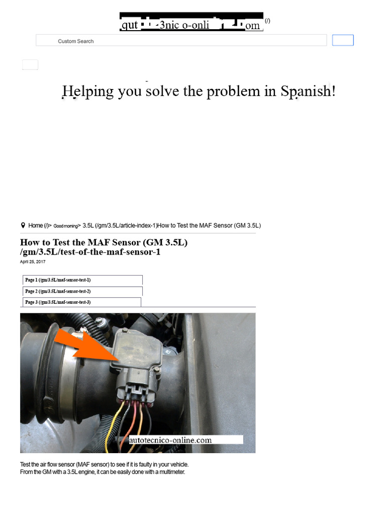 Test MAF Sensor Guide for GM 3.5L | PDF | Hertz | Voltage