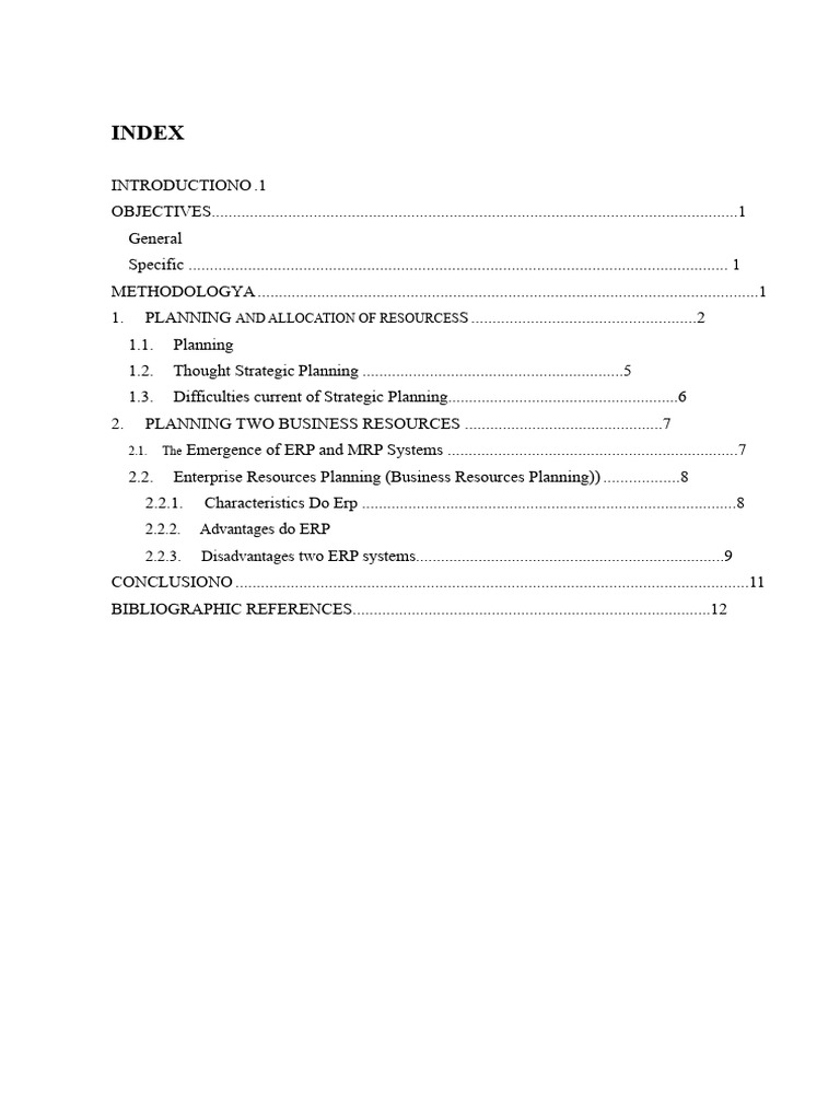 Planning and Allocation of Resources | PDF | Enterprise Resource ...