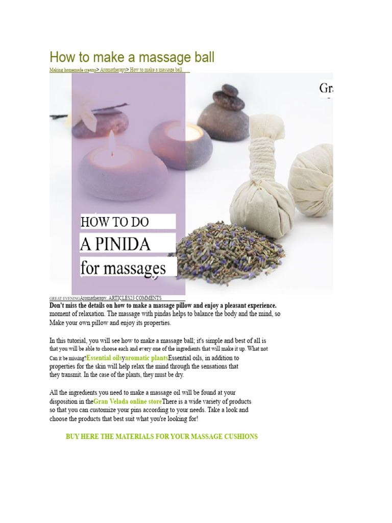 DIY Massage Ball Tutorial | PDF | Essential Oil | Massage