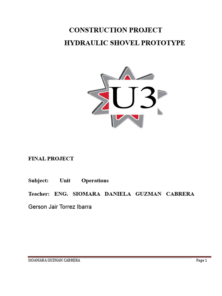 Hydraulic Shovel Project UNIT OPERATIONS | PDF | Wear | Pump