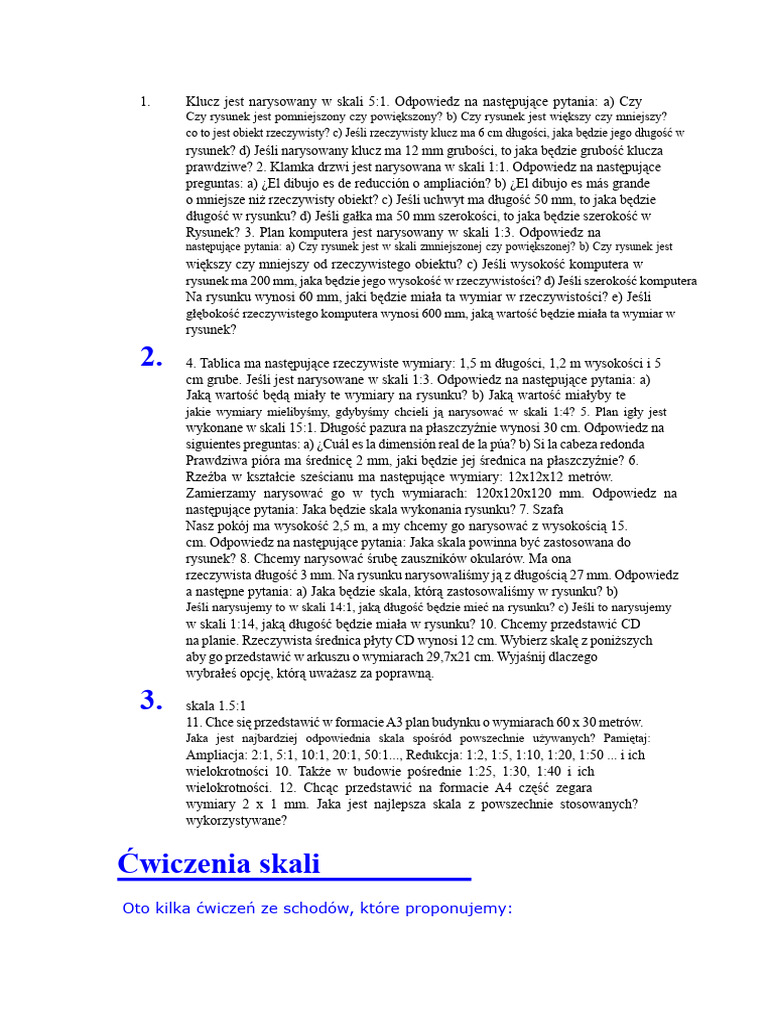 Klucz Jest Narysowany W Skali 5 | PDF