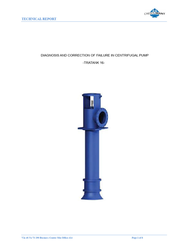 Diagnostic Report - Correction of Failure Pump TT 16 PDF | PDF | Pump ...