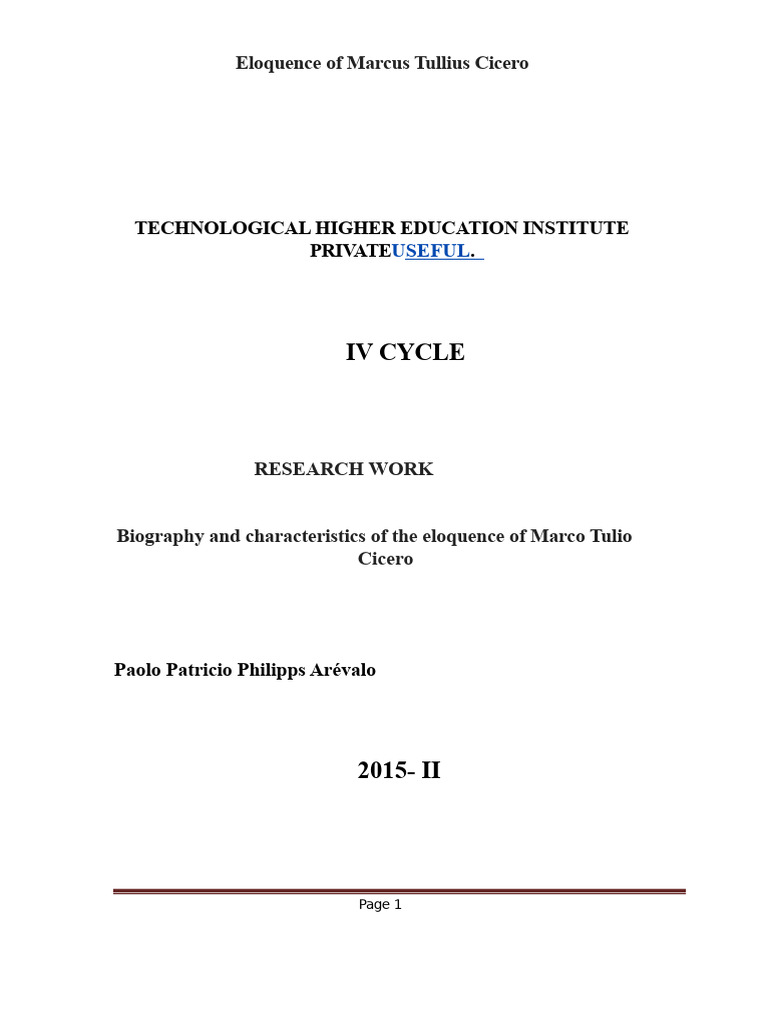 Biography of Marcus Tullius Cicero | PDF | Cicero | Julius Caesar