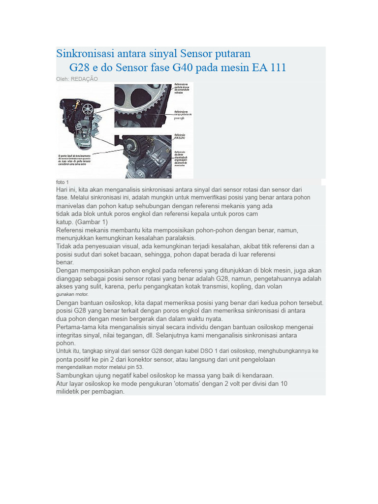 Sinkronisasi Antara Sinyal Sensor Putaran G28 Dan Sensor Fase G40 Pada ...