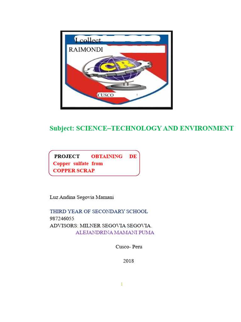 Copper Sulfate Acquisition Project | PDF | Nitric Acid | Nitrogen