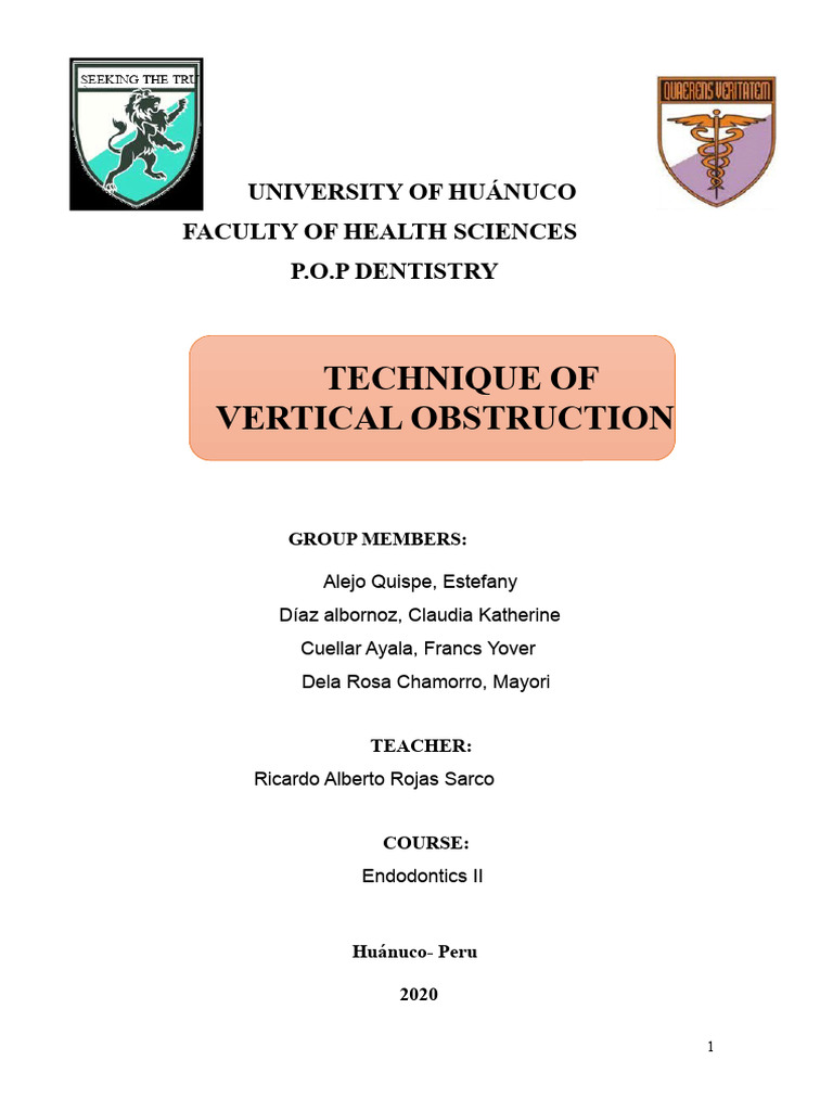 Vertical Condensation Technique in Endodontics | PDF | Medical ...