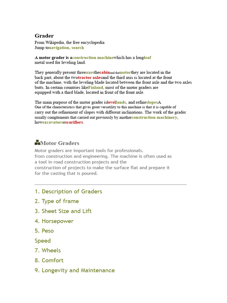 Components of The Grader | PDF | Truck | Engines