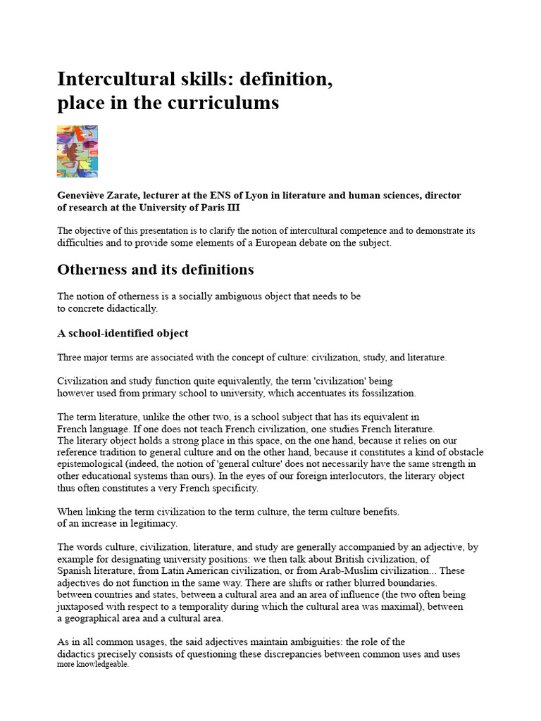 Intercultural Competence in Education | PDF | Procedural Knowledge ...