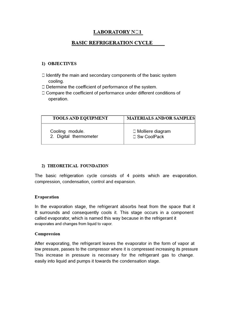 Basic Refrigeration Cycle | PDF | Evaporation | Chemical Engineering