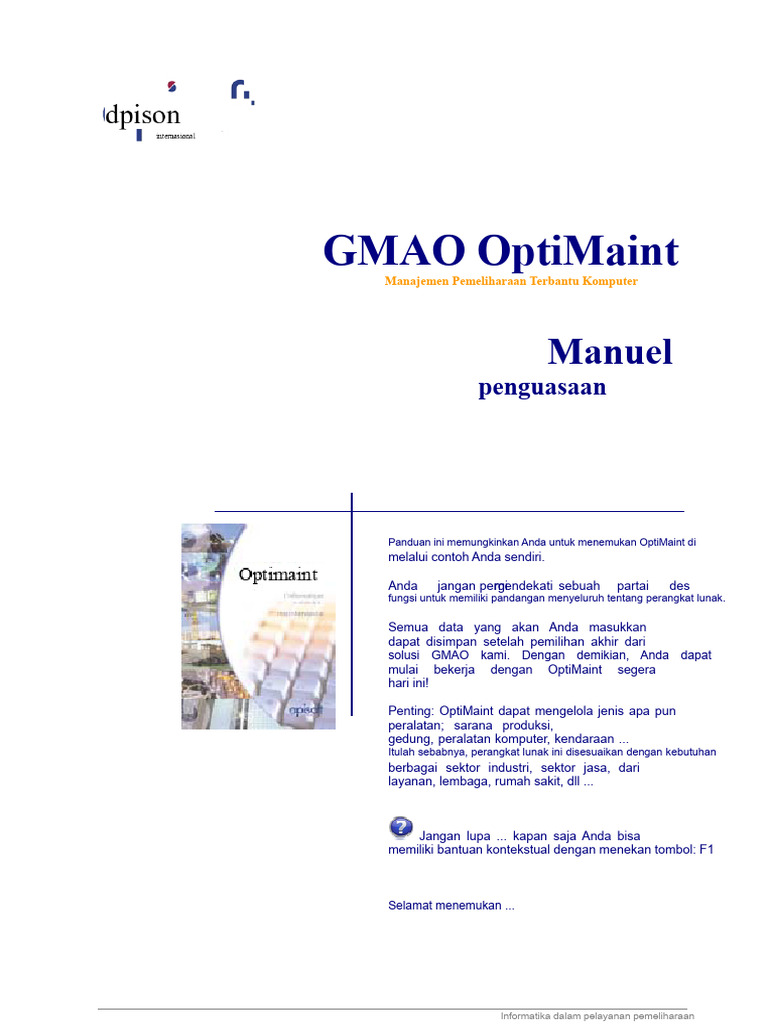 GMAO OptiMaint - Panduan Penggunaan | PDF