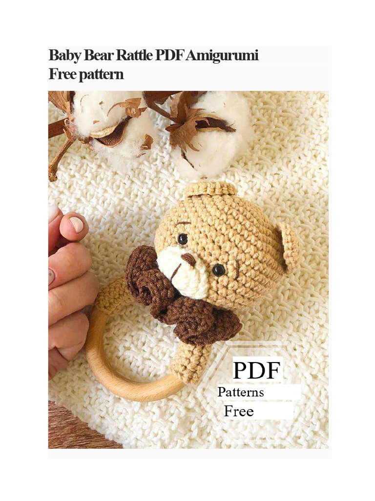 Baby Bear Rattle PDF Amigurumi Free Pattern | PDF | Crochet | Knitting