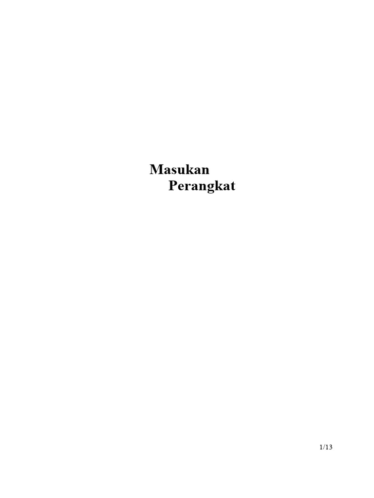 Perangkat Input dan Output Komputer | PDF