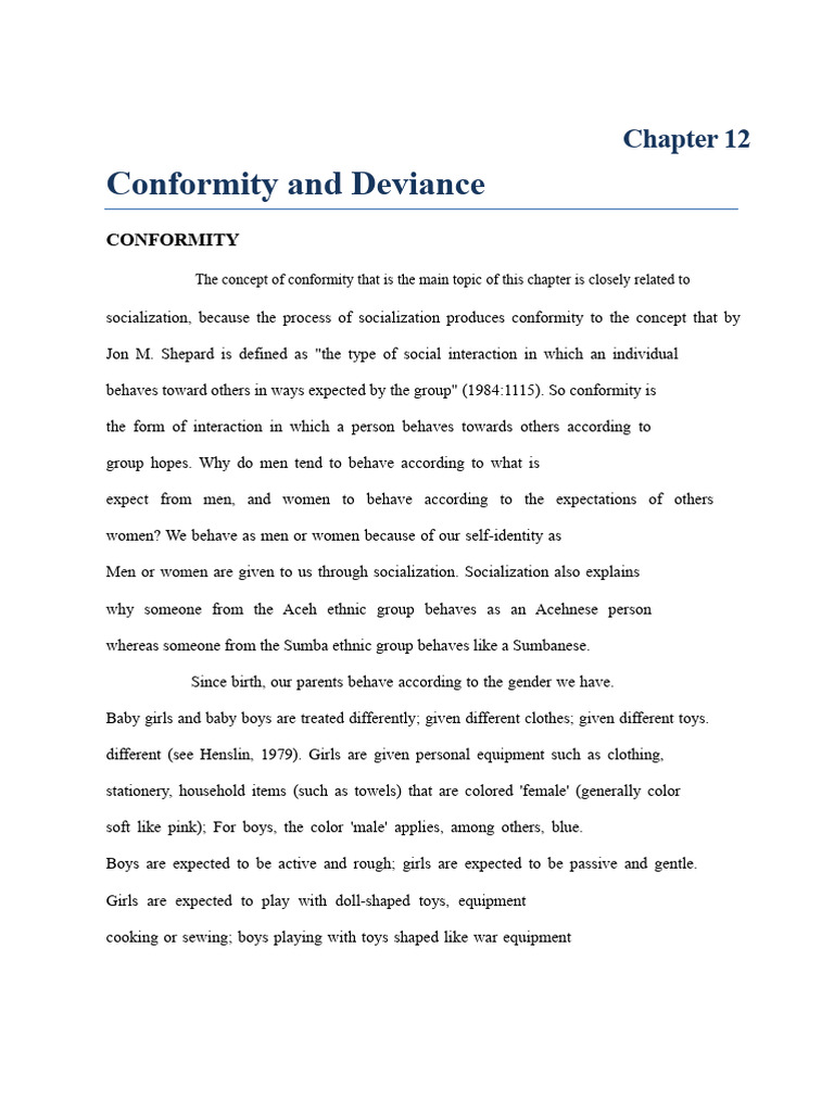 Conformity and Deviance | PDF | Deviance (Sociology) | Crimes