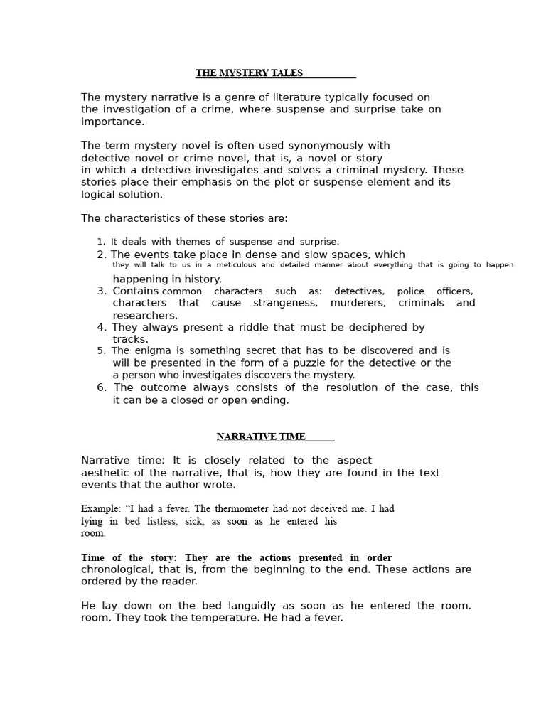 THE MYSTERY STORIES 8th Graders | PDF | Mystery Fiction | Thriller (Genre)