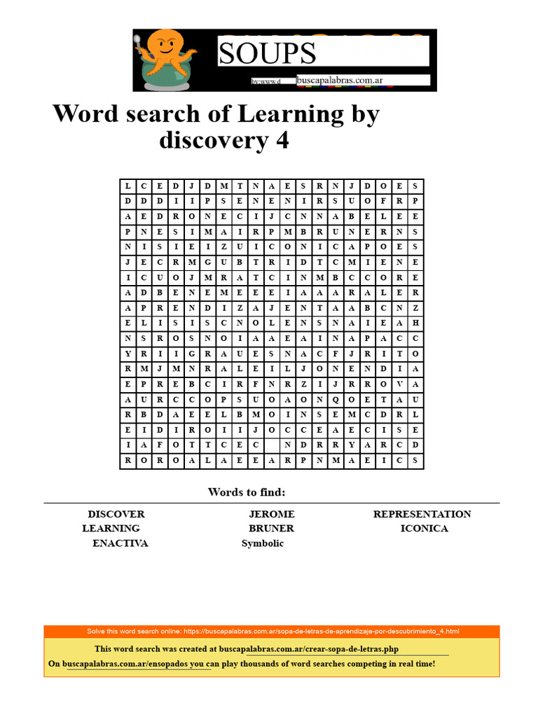 Discovery Learning Word Search - 4 | PDF | Cognition | Learning