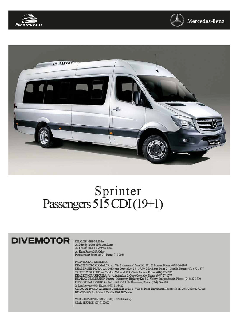 Divemotor Microbus Sheet Microbus Mercedes Benz Sprinter 515 191 ...