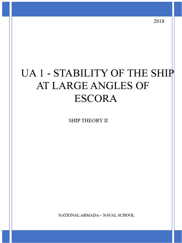 Stability of The Ship at Large Angles of Heel | PDF | Mechanics