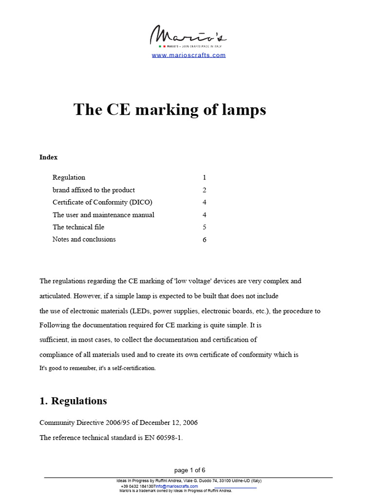 CE Marking Guide for Lamps | PDF | Electricity