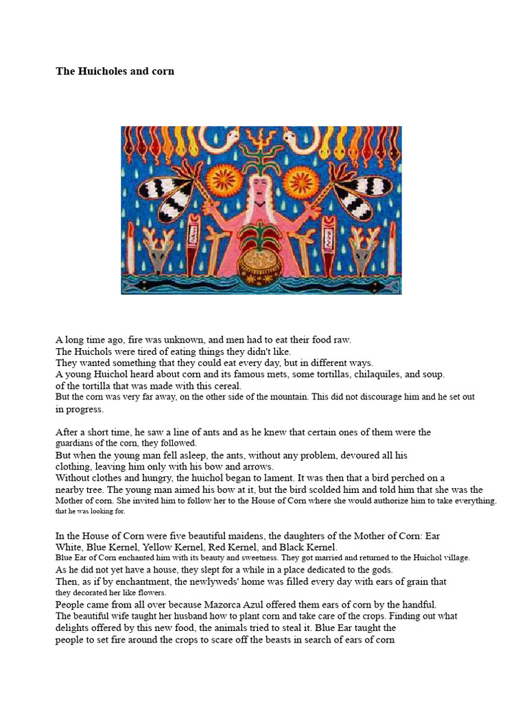 Huichol Myth: The Origin of Corn | PDF | Maize