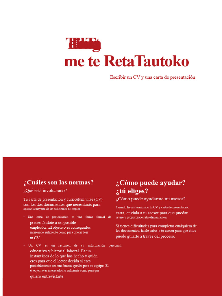 Escribiendo Un CV y Una Carta de Presentación - Usando Te Reo | PDF