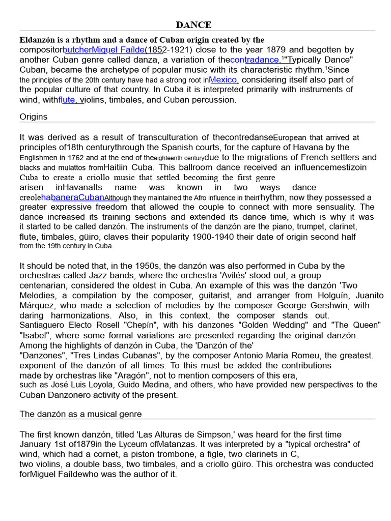 Origins of Danzon | PDF | Performing Arts | Musicology