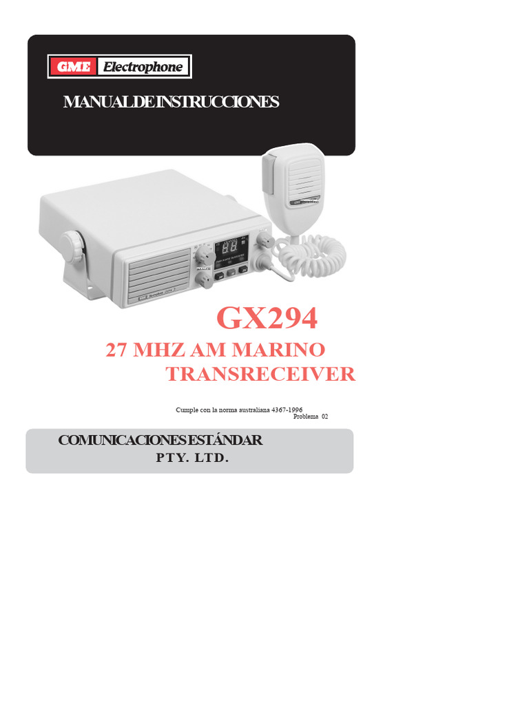 Radio CB GME Electrophone CX294 GX294 Im | PDF | Micrófono | Conector ...