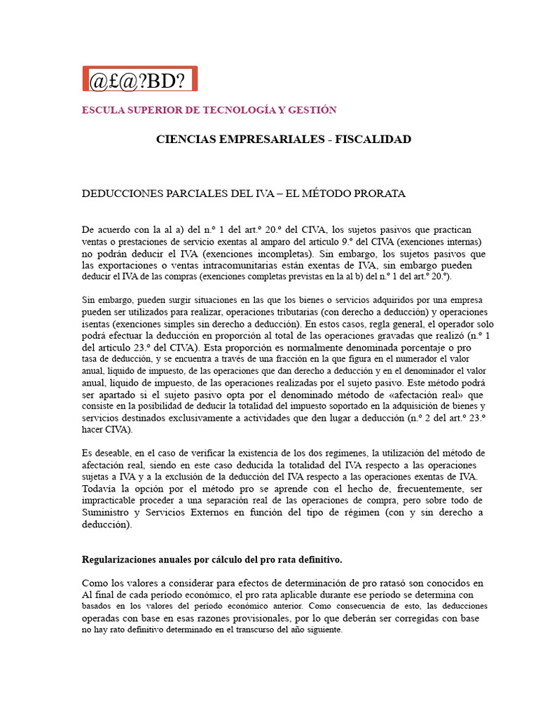 IVA Pro Rata | PDF | Impuesto al valor agregado | Impuestos