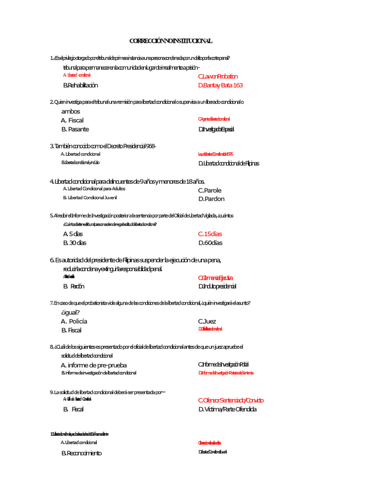 COR AD 2 Quiz | PDF | Castigos | Prisión