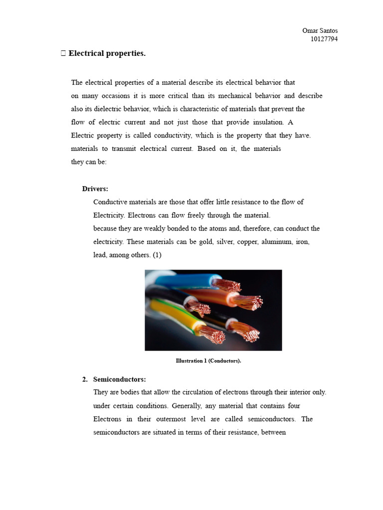 Electrical Properties of Materials Explained | PDF | Electrical ...