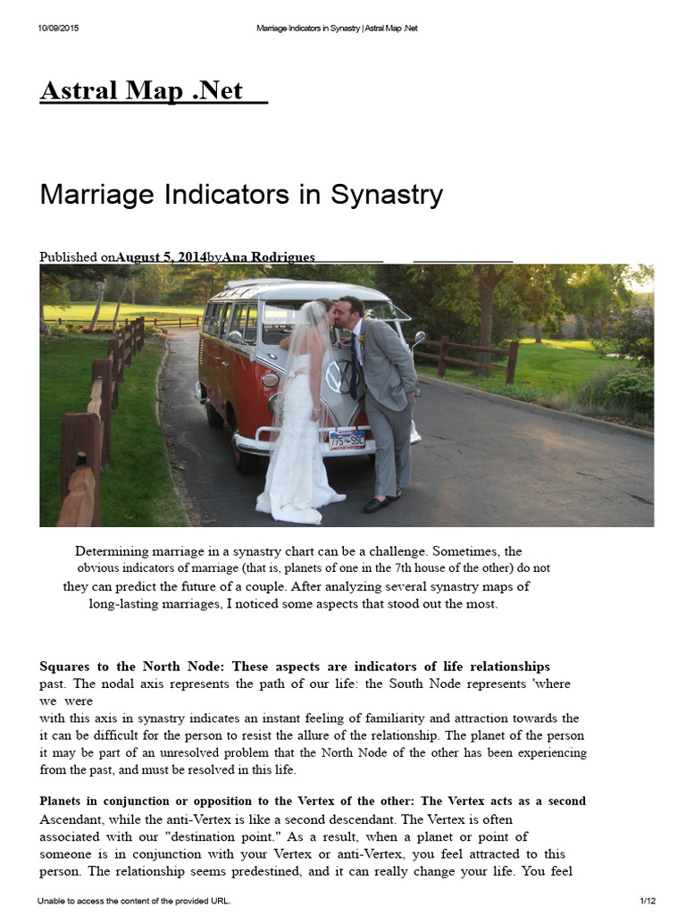 Marriage Indicators in Synastry Charts | PDF | Planets In Astrology ...
