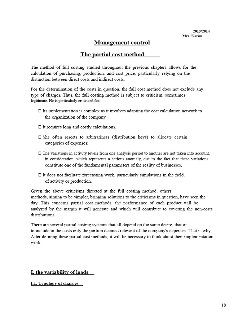 Understanding Partial Cost Methods | PDF | Business Economics