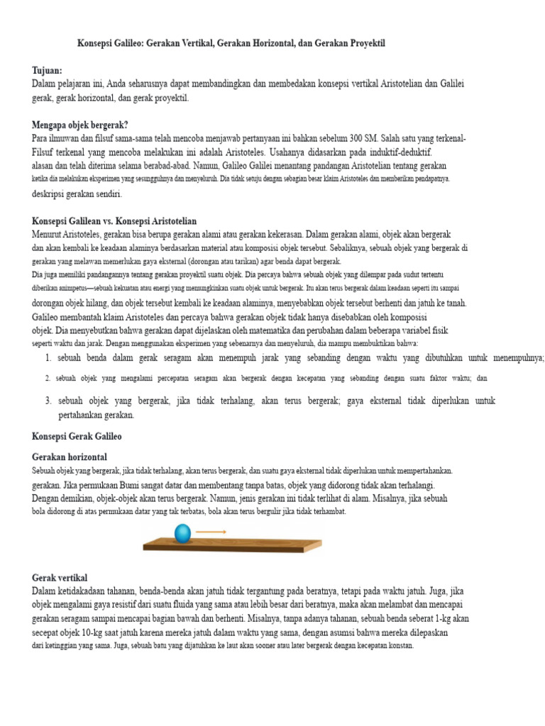 Aristoteles Vs Galileo Gerakan | PDF
