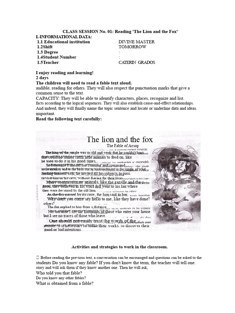 Fable1 Learning Session | PDF | Reading Comprehension | Learning