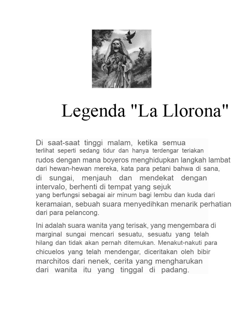 Legenda La Llorona: Kisah Tragis Ibu | PDF