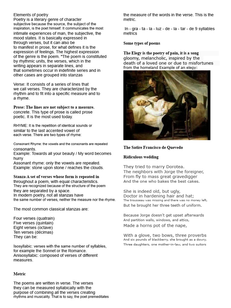 Key Elements of Poetry Explained | PDF | Poetry | Metre (Poetry)