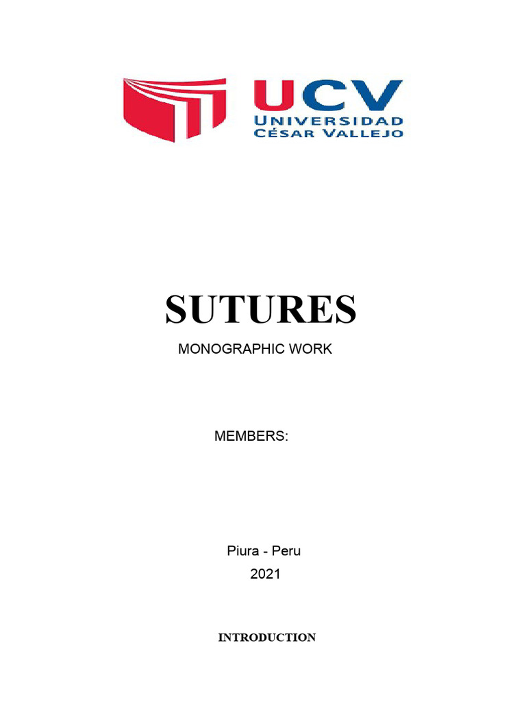 Monograph On Sutures | PDF | Surgical Suture