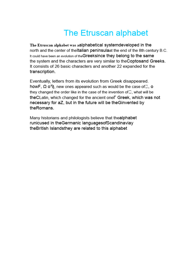The Etruscan Alphabet | PDF
