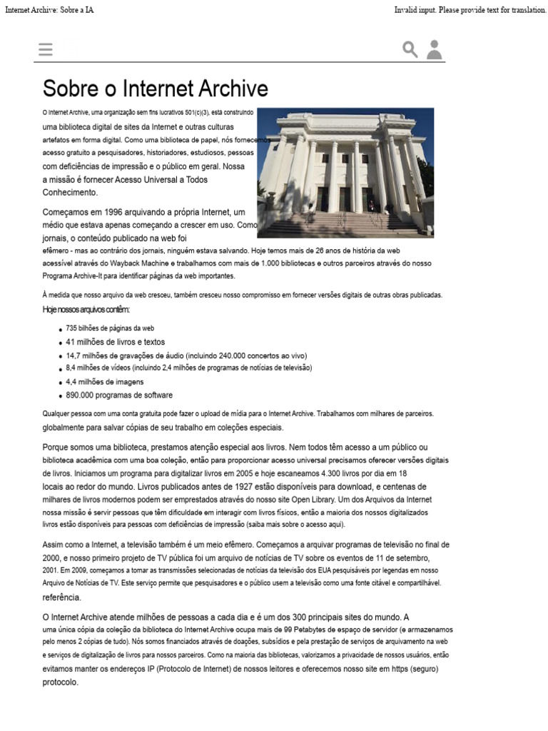 Internet Archive: Biblioteca Digital Global | PDF | Internet | Televisão