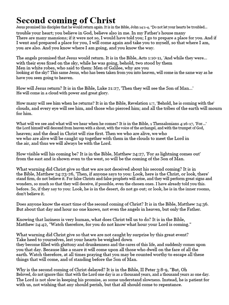Second Coming of Christ | PDF | Second Coming | Jesus