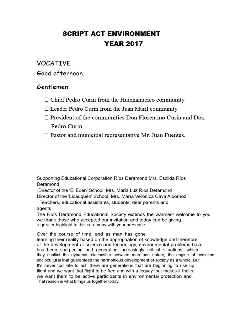 SCRIPT ENVIRONMENT ACT Last | PDF