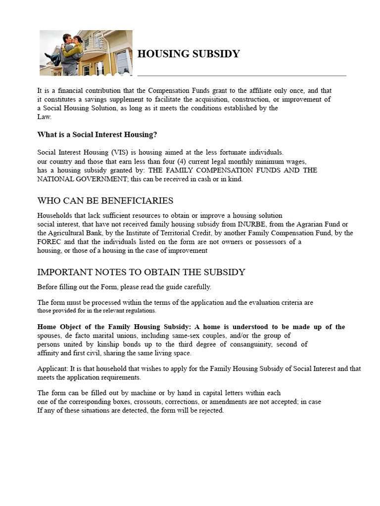 Housing Subsidy Guidelines for Beneficiaries | PDF | Credit | Finance ...
