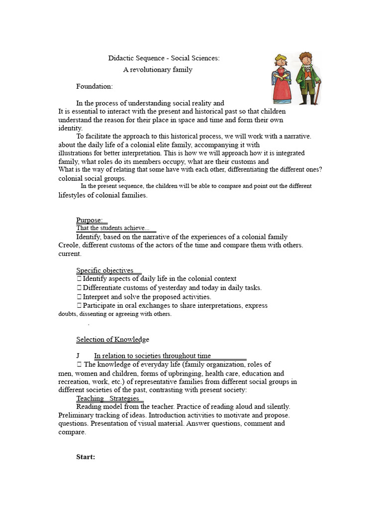 Didactic Sequence of Social Sciences 2nd Grade. A REVOLUTIONARY FAMILY | PDF | Dress | Clothing