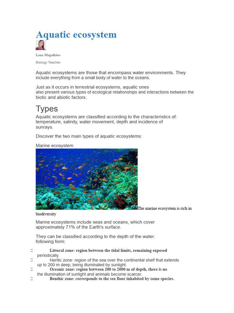 Ecosystems | PDF | Aquatic Ecosystem | Ecosystem