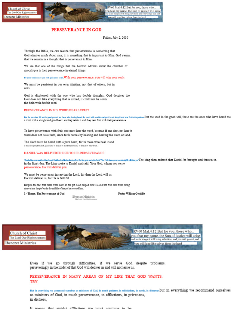 The Perseverance of God | PDF | Abraham | Book Of Genesis
